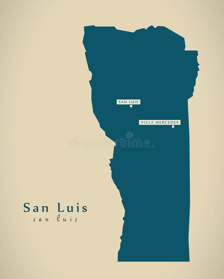 Modern Map - San Luis AR stock illustration. Illustration of ...