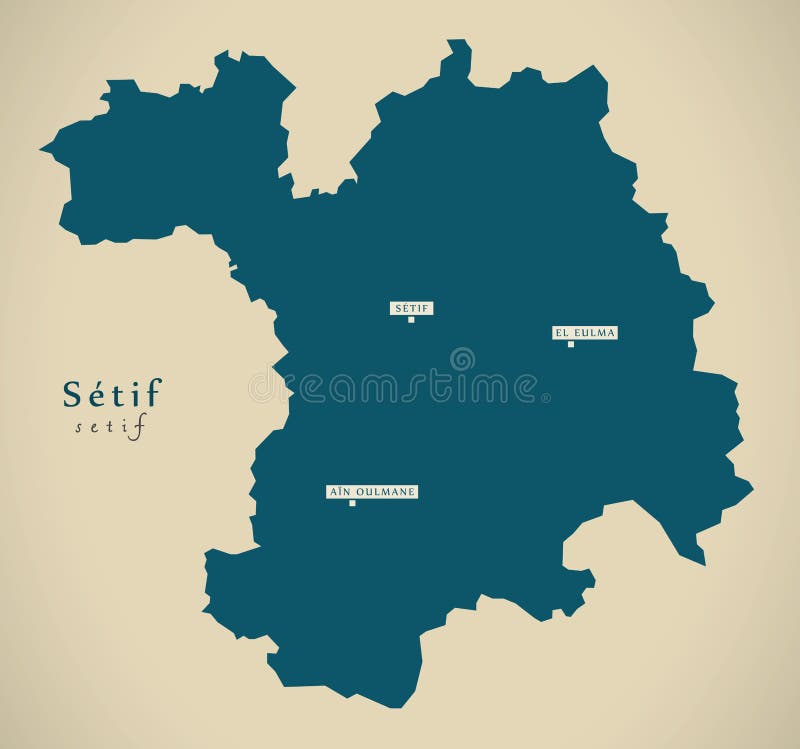 Modern Map - Setif DZ stock illustration. Illustration of region ...