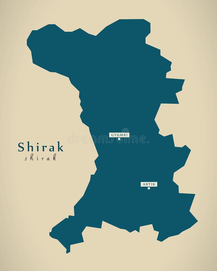 Modern Map - Shirak am stock illustration. Illustration of gyumri ...