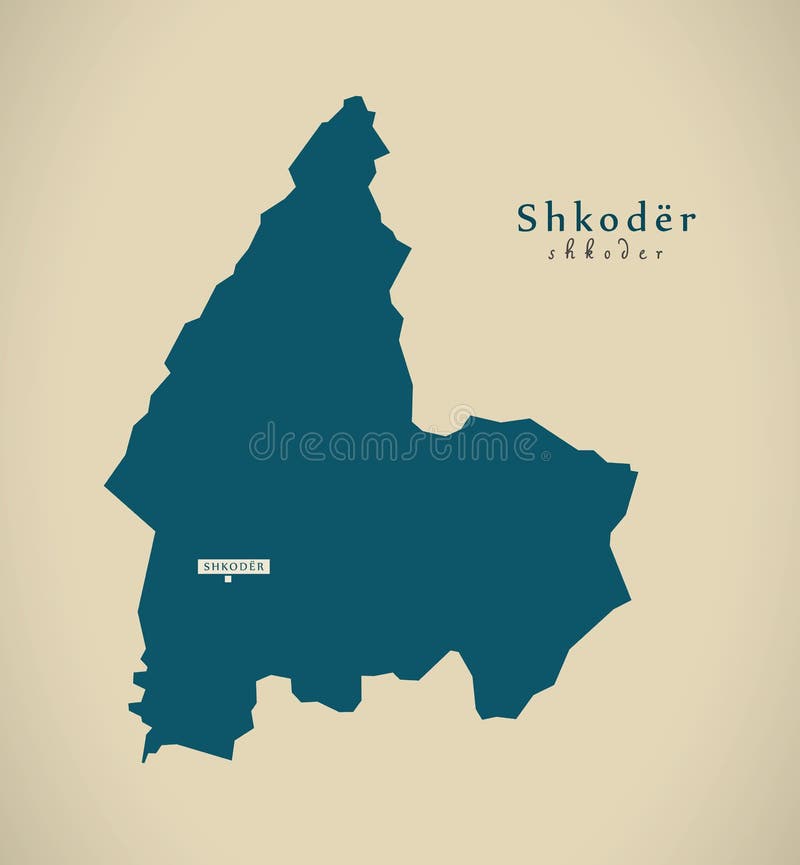 Modern Map - Shkoder AL stock illustration. Illustration of district ...