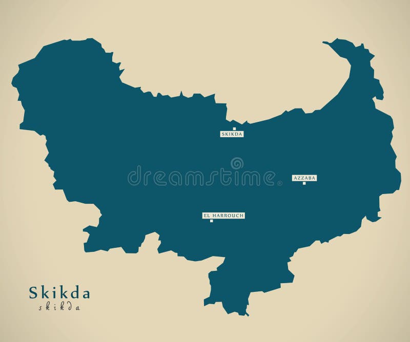 Modern Map - Skikda DZ stock illustration. Illustration of simple ...