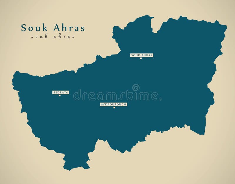 Modern Map - Souk Ahras DZ stock illustration. Illustration of ...