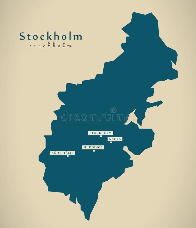 Modern Map - Stockholm Sweden SE Stock Illustration - Illustration of ...
