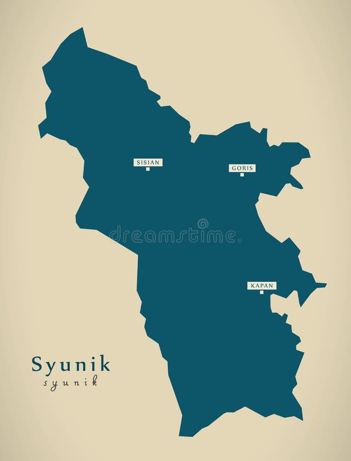 Modern Map - Syunik am stock illustration. Illustration of modern ...