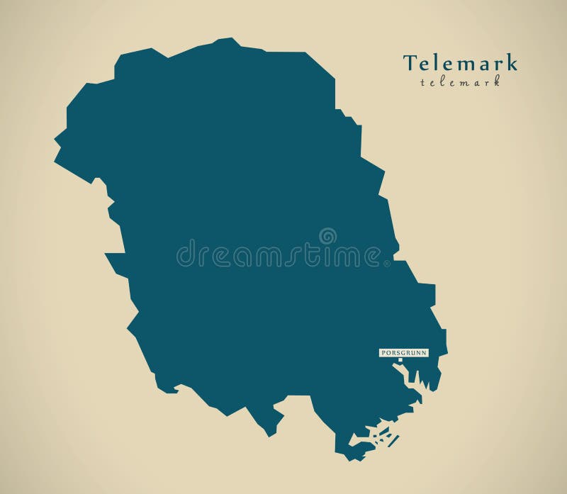 Modern Map - Telemark Norway NO Stock Illustration - Illustration of ...