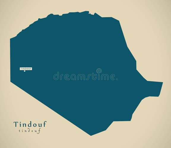 Modern Map - Tindouf DZ stock illustration. Illustration of department ...