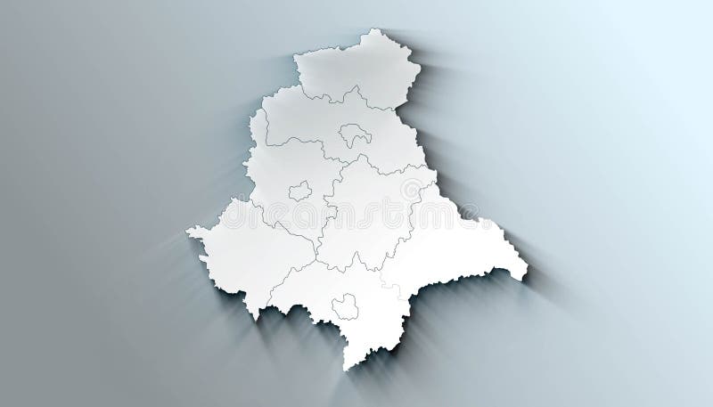 Minimalist 3D Map of Upper Palatinate Germany Administrative with ...