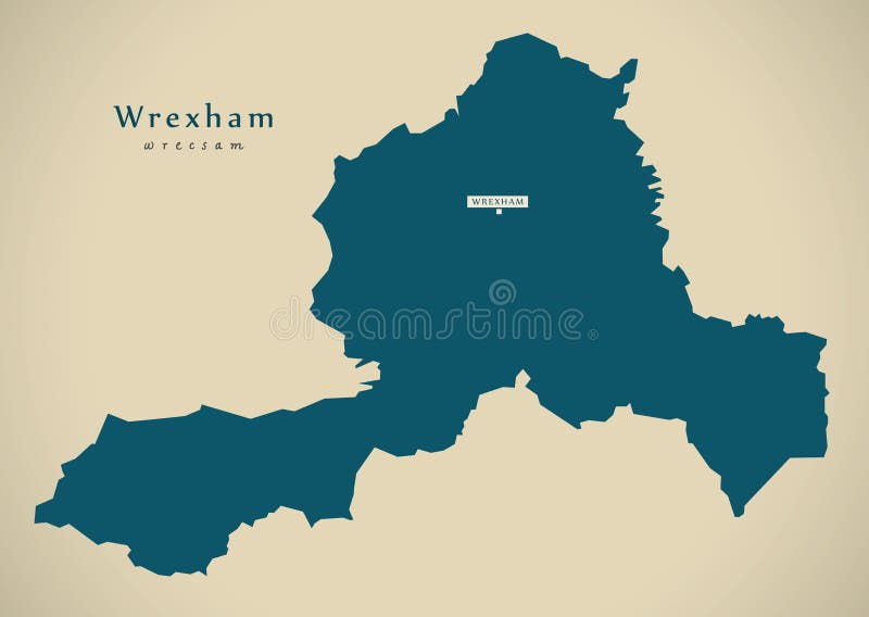 Modern Map - Wrexham Wales UK Stock Illustration - Illustration of ...