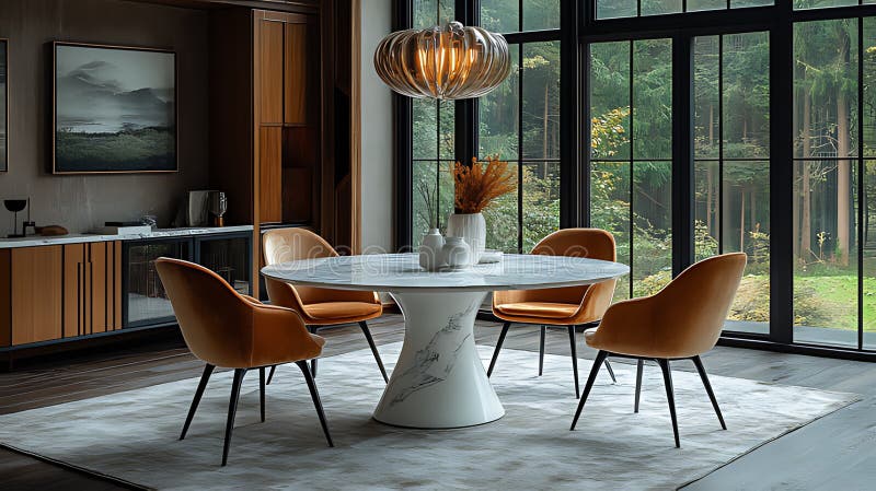 Modern Marble Dining Table, Forest View, Luxury Home Interior, Design ...