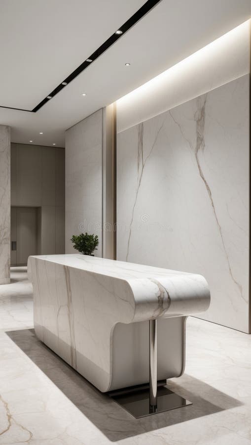 Modern Marble Reception Desk in a Luxurious Lobby. Stock Image - Image ...