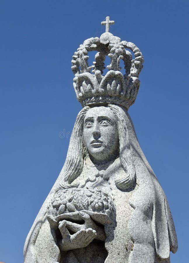 Modern Maria Statue in La Coronada, Badajoz - Spain Stock Photo - Image ...