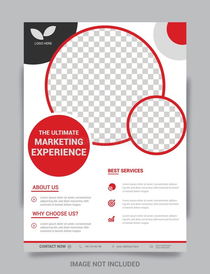 Modern Marketing Agency Flyer Template with Red and White Design Stock ...