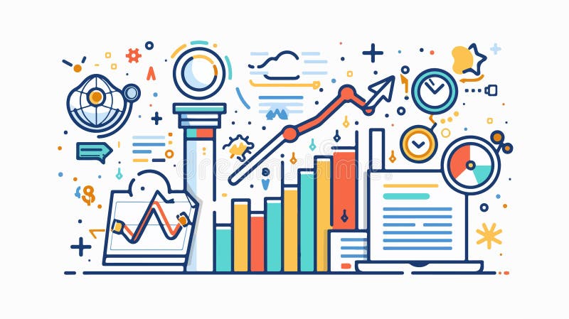 Modern Marketing Analytics Icon for Data Visualization Strategy Stock ...
