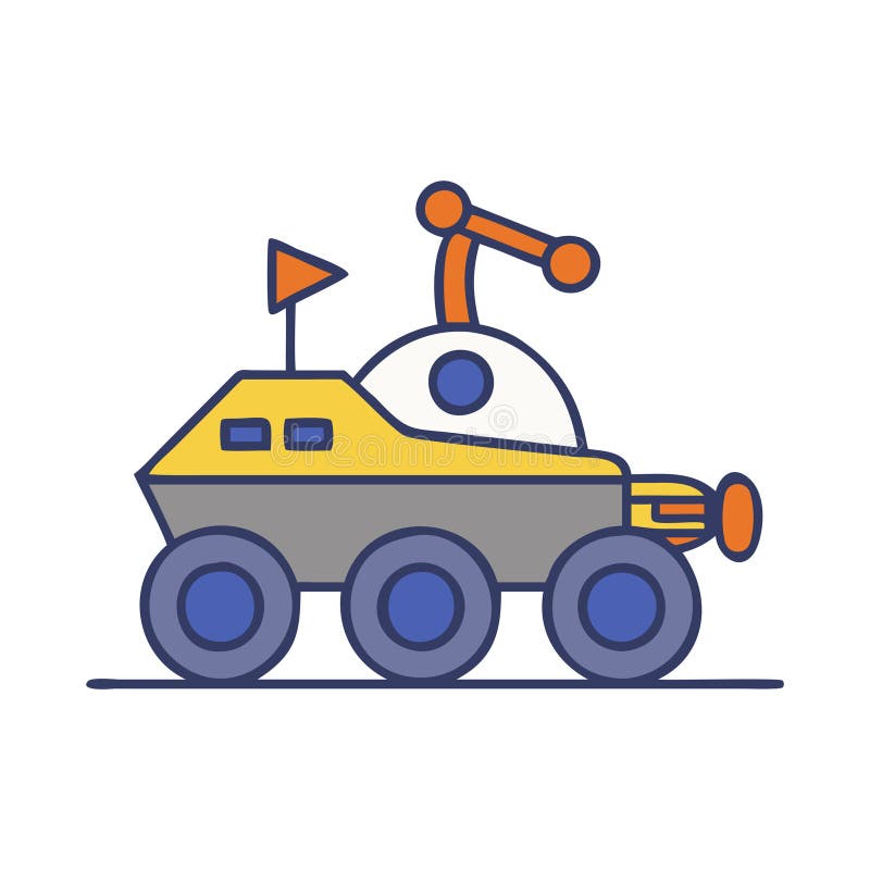 Modern Mars Exploration Rover Vehicle Icon Stock Vector - Illustration ...