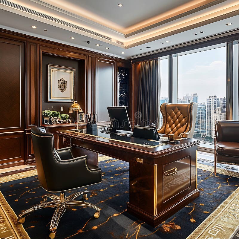 Modern Mastery: CEO Office Interior Designs Stock Photo - Image of ...