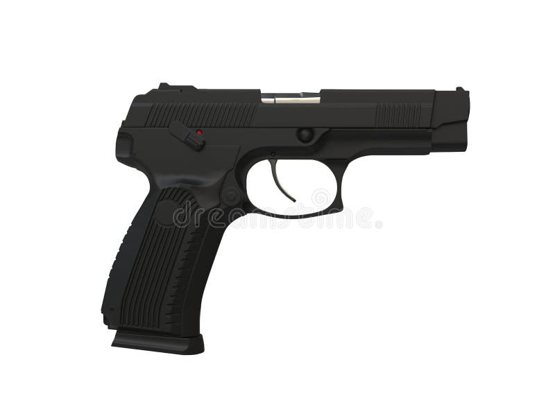 Modern Matte Black Tactical Hand Gun Stock Illustration - Illustration ...