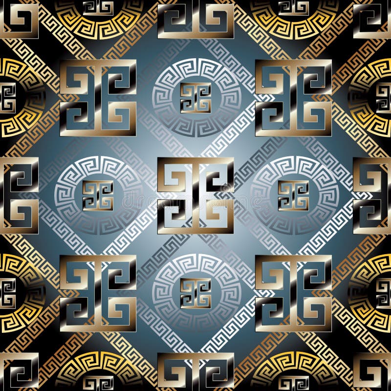 Modern Meander Greek Key Seamless Pattern. Vector Black Stock Vector ...