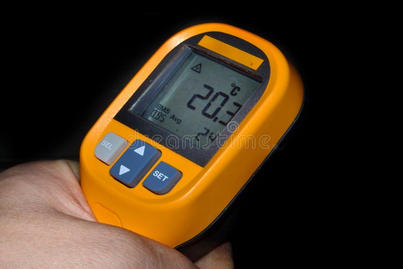 Modern Measuring Non-contact Temperature Device in Industry Stock Image ...
