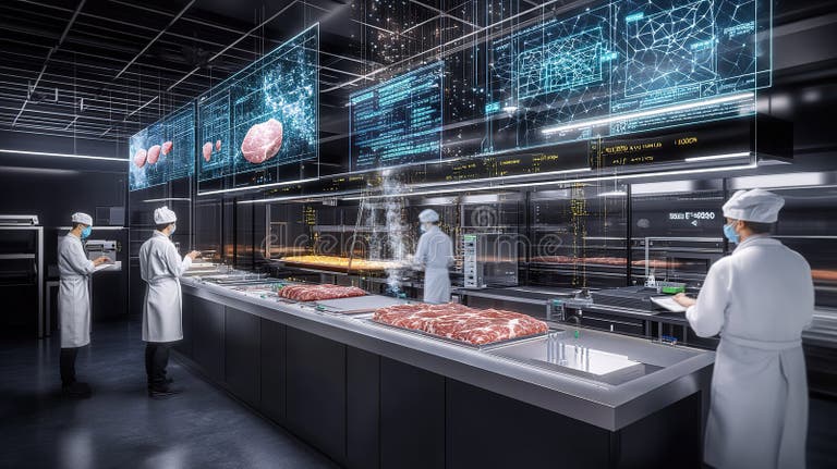 Modern Meat Processing Facility with Advanced Technology and Staff ...