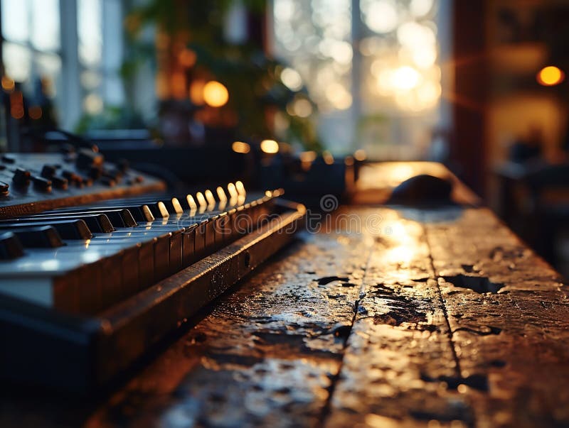 A Modern Mechanical Keyboard Stock Illustration - Illustration of night ...