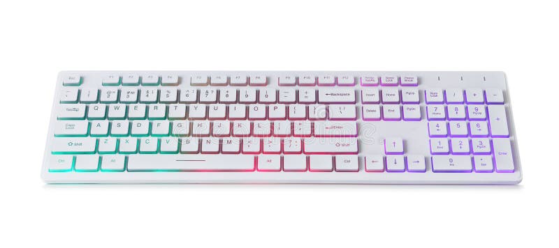 Modern Mechanical RGB Keyboard Isolated on White Stock Image - Image of ...