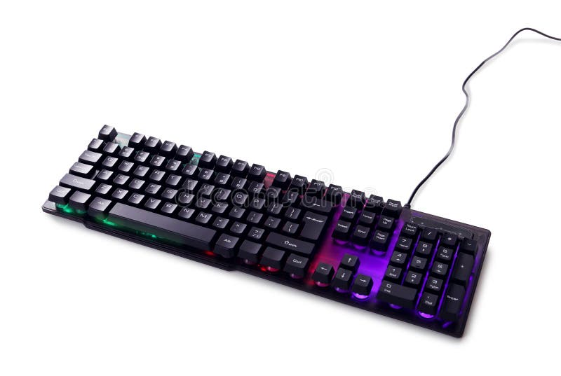 Modern Mechanical RGB Keyboard Isolated on White Stock Photo - Image of ...