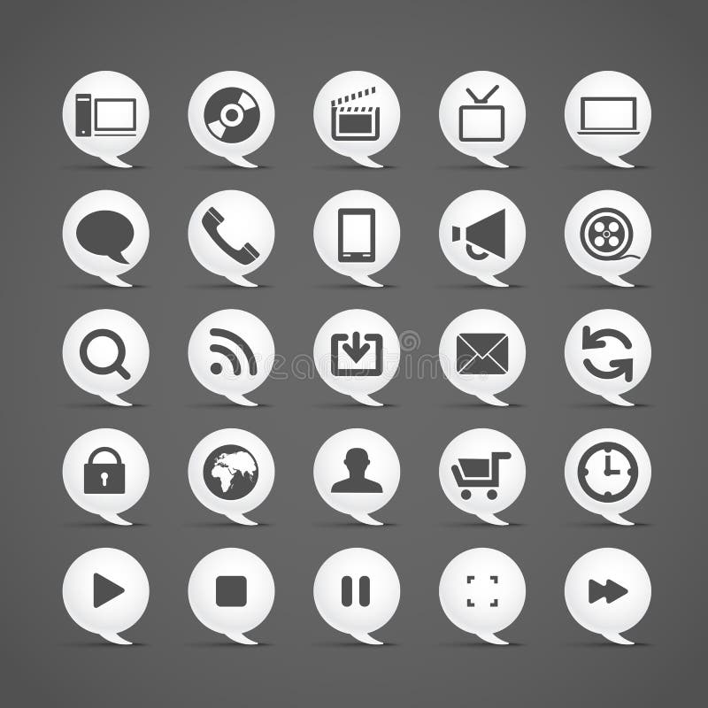 Modern media icons stock vector. Illustration of account - 28005210