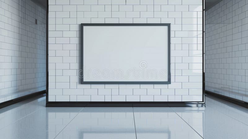 A Modern Media Wall Featuring a Blank Screen LCD, Framed by Glossy ...