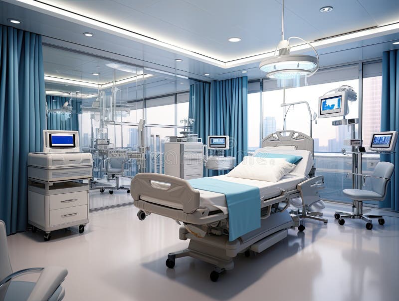A Modern Medical Bed and a Special Device in a Modern Intensive Care ...
