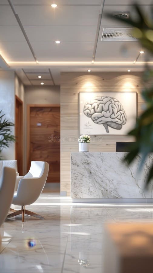 Modern Medical Clinic Reception Area Interior Design with Comfortable ...