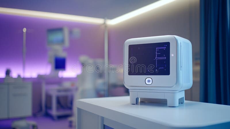 Modern Medical Device in Hospital Room Setting Stock Illustration ...
