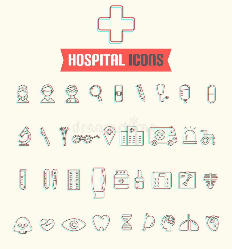 Modern Medical Icon Set. Illustrator. Stock Illustration - Illustration ...