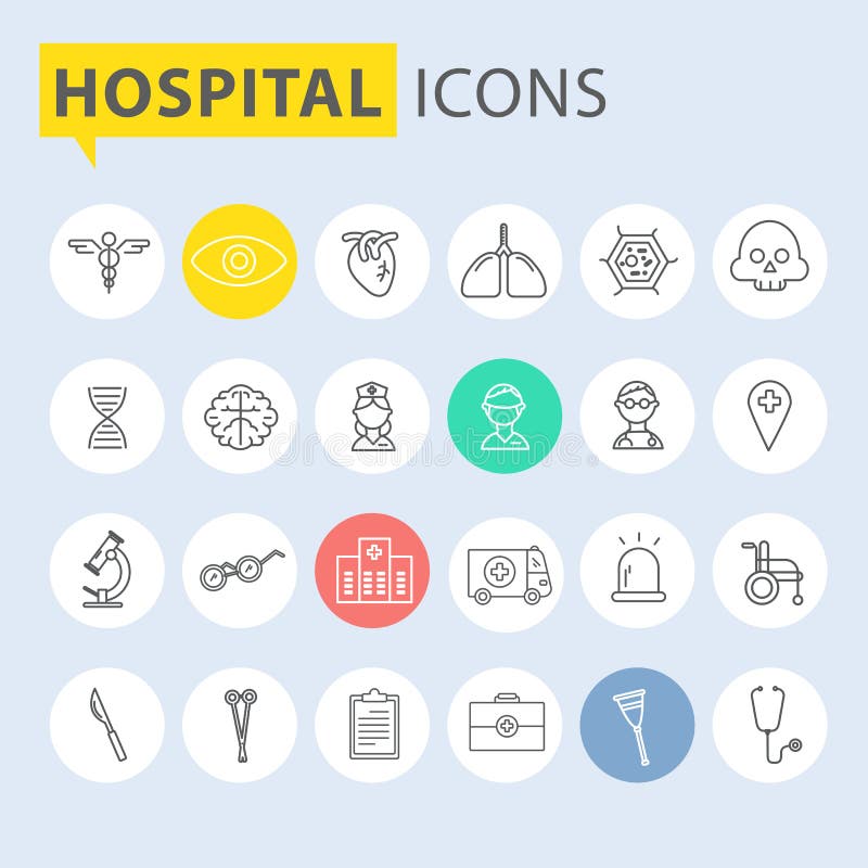 Modern Medical Icon Set. Illustrator. Stock Vector - Illustration of ...