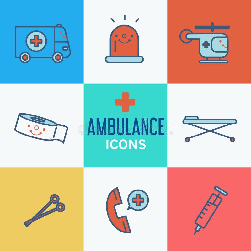 Modern Medical Icon Set. Illustrator. Stock Vector - Illustration of ...