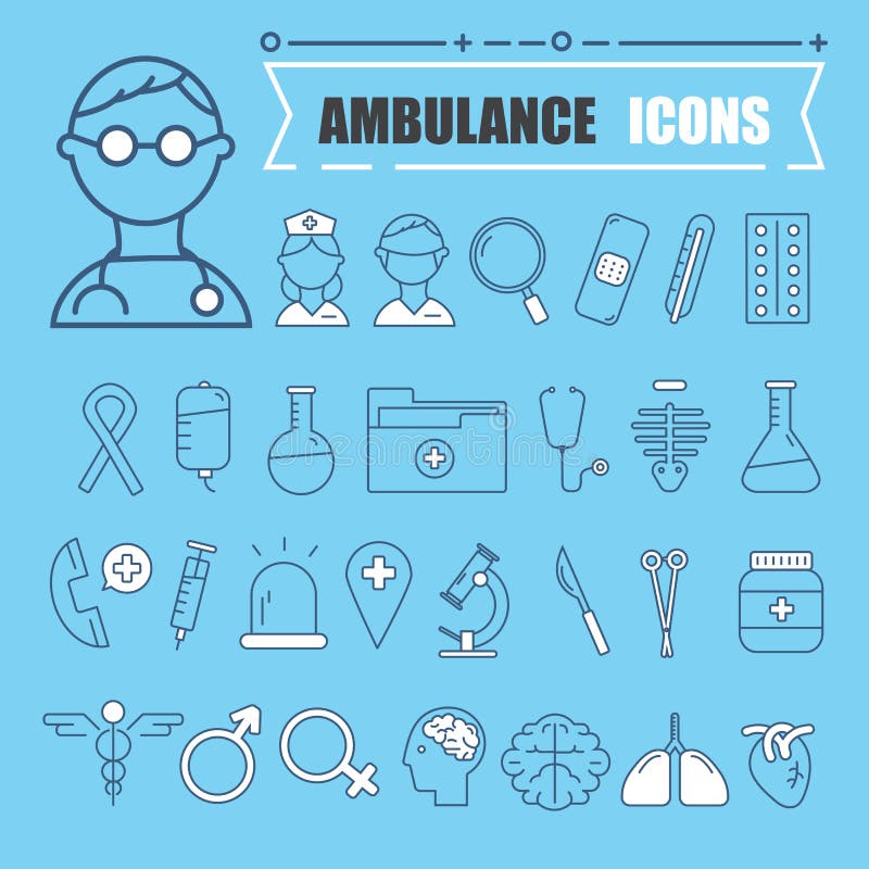 Modern Medical Icon Set. Illustrator. Stock Vector - Illustration of ...