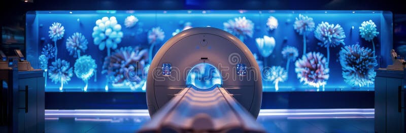 Modern Medical Imaging Room with Projected Cloud Visualization Stock ...