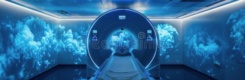 Modern Medical Imaging Room with Projected Cloud Visualization Stock ...