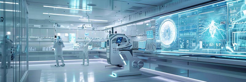 A Modern Medical Laboratory with Advanced Diagnostic Tools, Including a ...