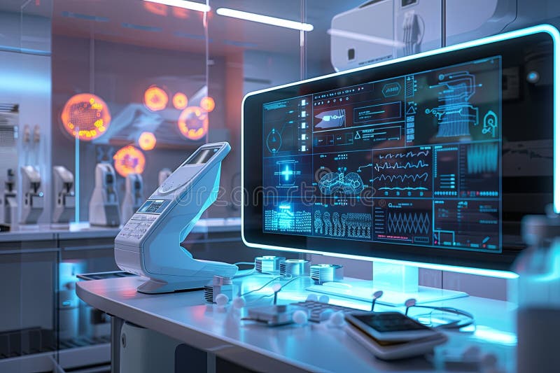 A Modern Medical Laboratory with Advanced Equipment, Featuring a High ...