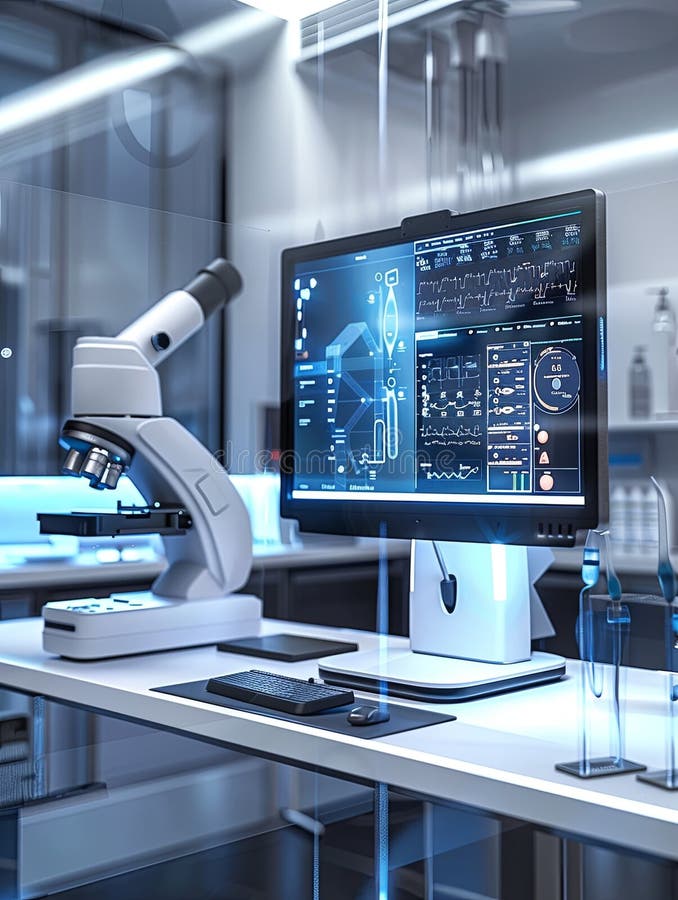 A Modern Medical Laboratory with Advanced Equipment, Including a High ...