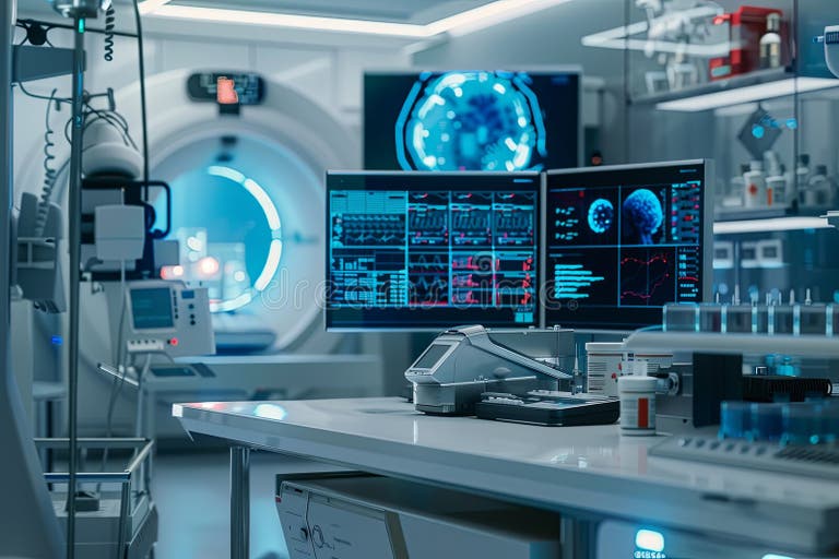 A Modern Medical Laboratory Featuring Advanced Equipment and AI-powered ...
