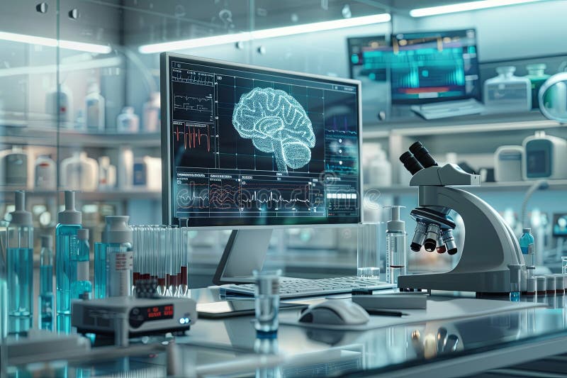 A Modern Medical Laboratory Featuring Advanced Technology, Including an ...