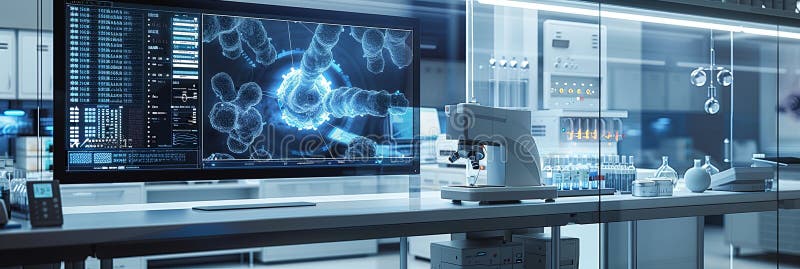 A Modern Medical Laboratory with a High-tech Scanner Displaying Patient ...