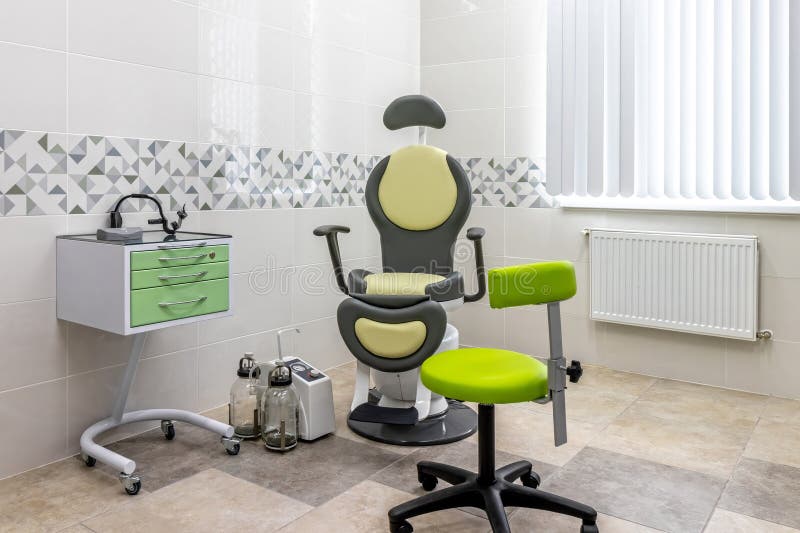 Modern Medical Office Interior with Computer and Examination Table ...