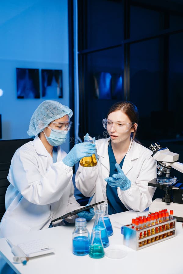 Modern Medical Research Laboratory Portrait of Two African American ...