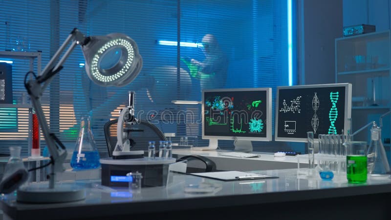 Modern Medical Research Laboratory. Workplace of Scientist or ...