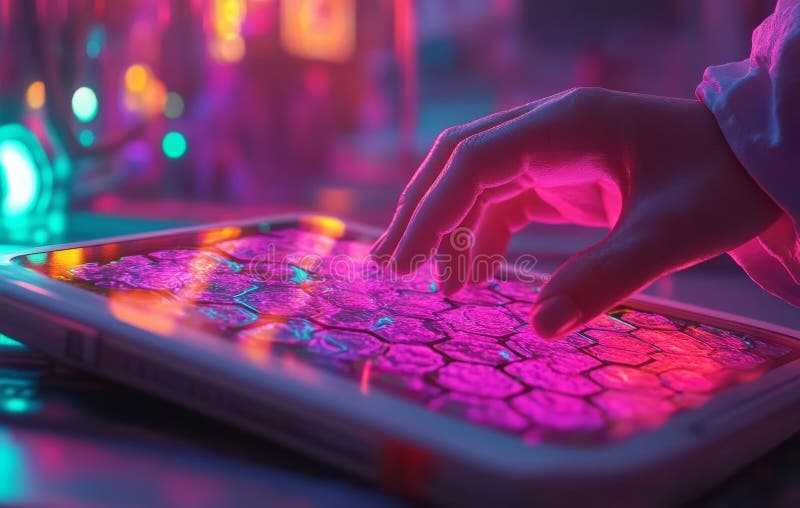 In a Modern Medical Setting, a Doctor Uses a High-tech Note Board Stock ...