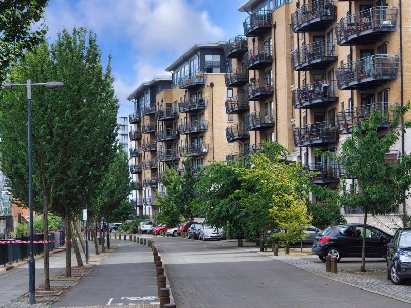 Modern Medium Sized Apartment Buildings Stock Image - Image of ...