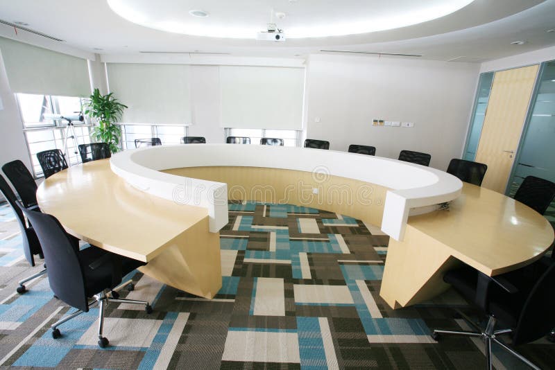 Modern Office Reception Area Stock Image - Image of orange, simple ...