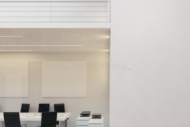 Modern Meeting Room with Banner Stock Illustration - Illustration of ...